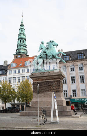 Statue of Bishop Absolon founder of city 1167, Hojbro Plads, Copenhagen ...