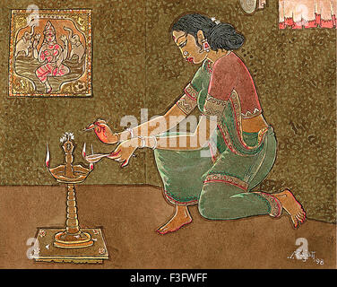 Artist S. Rajam hindu belief hinduism art meditation yoga artist Stock ...