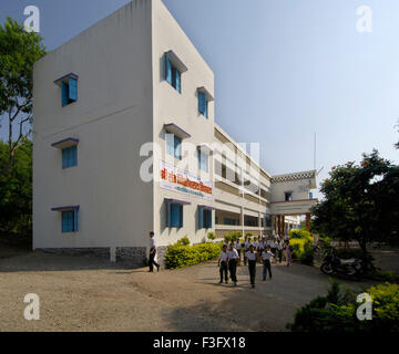 School building at Ralegan Siddhi near Pune, Parner taluka, Ahmednagar ...