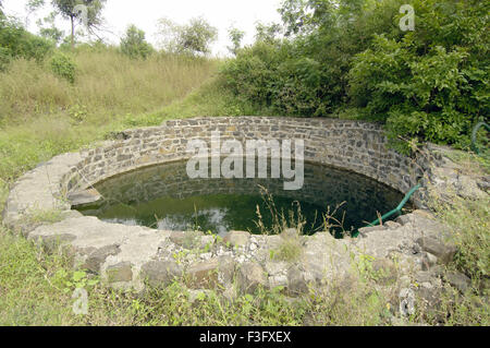 Large well close up at Ralegan Siddhi near Pune ; Maharashtra ; India ...