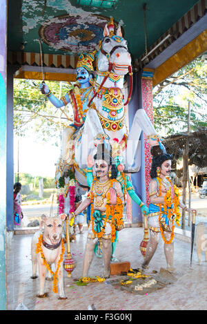 Ayyanar, village guardian deity temple near Bodinayakanur, Tamil Nadu ...