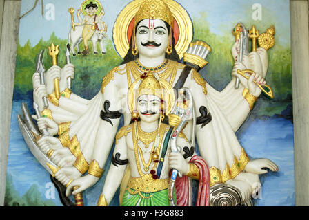 Indian god Sahastrabahu Arjun statue at Geeta Bhavan adorn, Indore ...