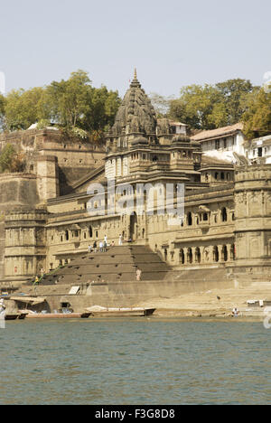 Maheshwar Ghat on the banks of Narmada river in the state of Madhya ...