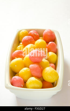 Indian food ; sweet dessert angoor Bengali mithai bonbon small ball ...