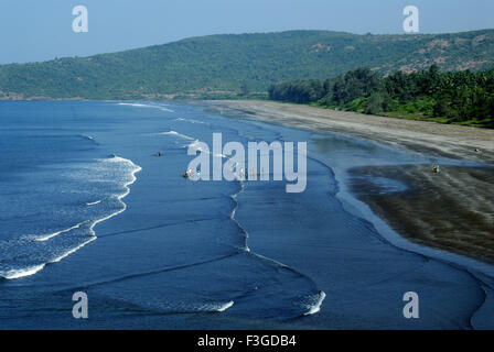 Aerial view of beach at Harihareshwar near Srivardhan, Dist Raigad ...