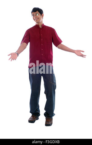 man standing, hands raised, MR#690 Stock Photo - Alamy