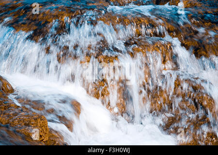 Arabian sea water flowing on rock waterfall ; Aksa Beach ; Malad ...
