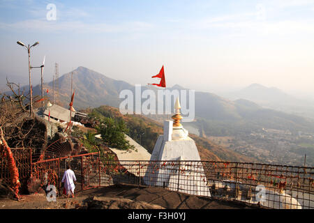 Goddess Durga Devi's Ambe Mata Jivdani Mandir temple on top of the hill ...