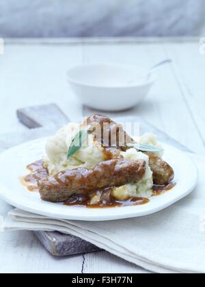 Bowl of mashed potatoes on white textured background Stock Photo - Alamy