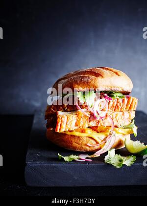 Peruvian Burger, close-up Stock Photo - Alamy