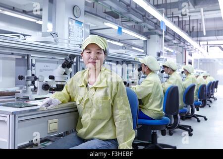 Quality check station factory producing flexible electronic circuit ...