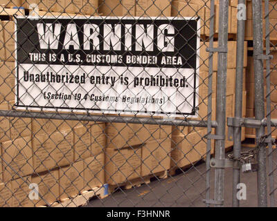 customs bonded area sign Stock Photo - Alamy