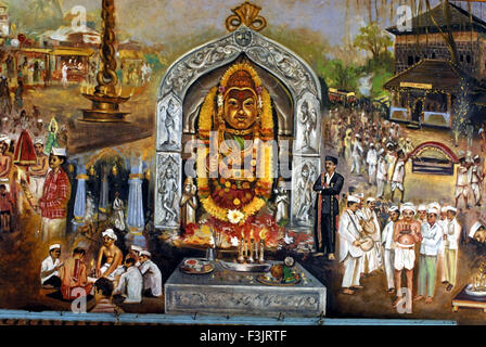Painting showing Grand festival Dussera Shreedevi Bhagavati Temple ...
