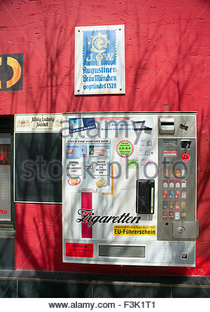 Detail of German cigarette vending machine Stock Photo: 12415747 - Alamy