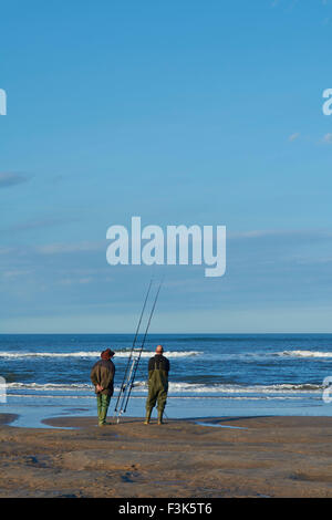 Hunmanby Gap fisherman fishing beach beaches north yorkshire man ...