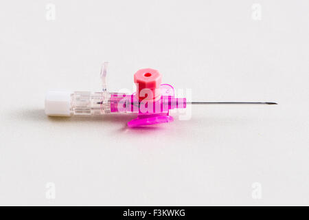 A pink safety IV catheter with injection port for medical use ...
