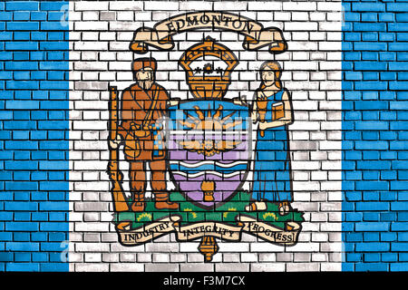 Flag of Edmonton painted on brick wall Stock Photo - Alamy