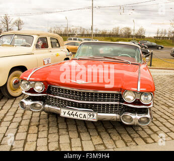 MOSCOW – APRIL 21: retro cadillac on rally of classical cars on ...