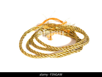 Seamless golden rope isolated on white background. Seamless golden rope ...