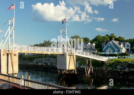 The foot bridge at Perkins Cove in Ogunquit, Maine, is a scenic and ...