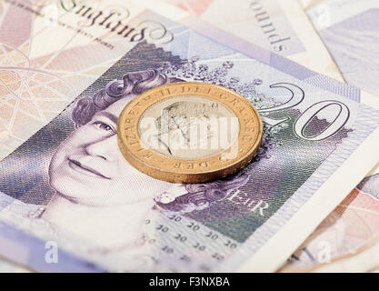 20 Pounds banknote, Queen Elizabeth II and Sir Edward Elgar, UK, 1999 ...