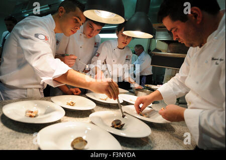 Chefs Plating Dish Stock Photo - Alamy
