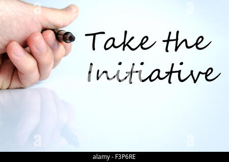 Take the initiative text concept isolated over white background Stock ...