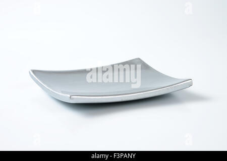 square silver plate on white background Stock Photo - Alamy