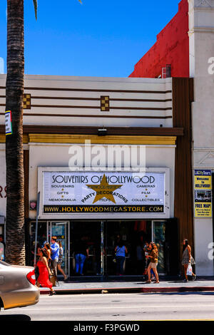 Souvenirs of Hollywood film memorabilia store on Hollywood Blvd and the ...