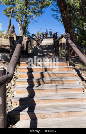 Stairs to overlook platform; Yellowstone River; Grand Canyon of the ...