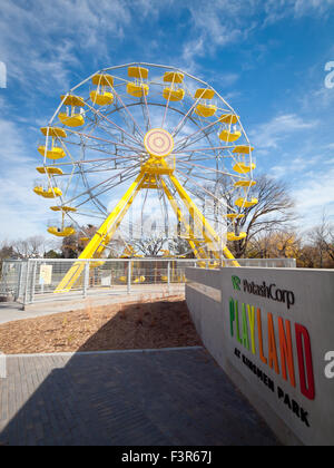 The yellow ferris wheel at the PotashCorp Playland at Kinsmen Park in ...