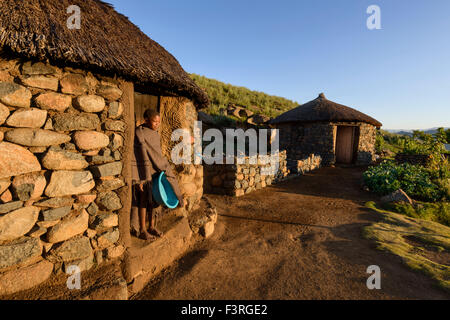 Lesotho traditional house - Basotho huts Stock Photo - Alamy