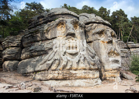 Devil's Heads carved by Czech sculptor Vaclav Levy Stock Photo - Alamy