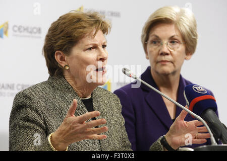Kiev, Ukraine. 12th October, 2015. United States Senators JANE SHAHEEN ...