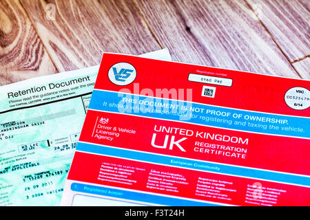 v5c car registration certificate document log book owner ownership Stock Photo - Alamy