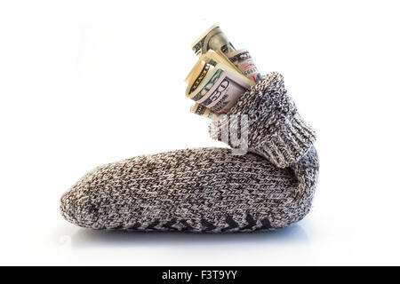 Keeping money in a sock Stock Photo - Alamy
