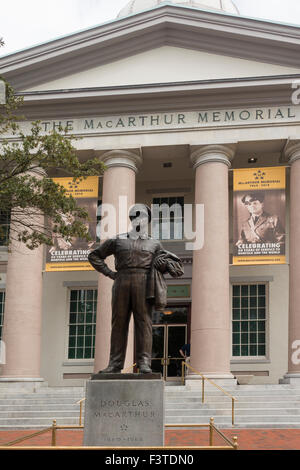 The Statue of US Army General Douglas MacArthur at the entrance to The ...