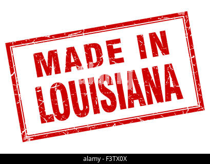 Louisiana red square grunge made in stamp Stock Photo - Alamy