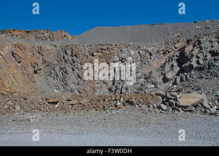 Quarry face showing strongly folded Ystrad Meurig Grits Formation of ...