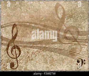 Abstract grunge background with musical symbols Stock Photo - Alamy