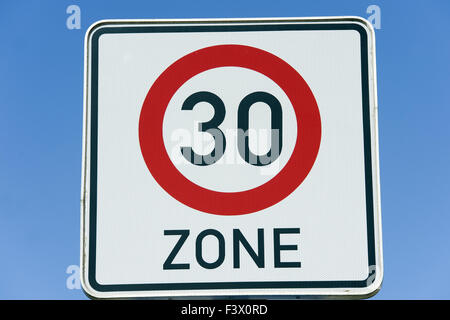 Sign zone of maximum speed 30 Stock Photo - Alamy