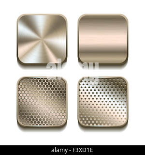 Apps metal icon set Stock Photo - Alamy