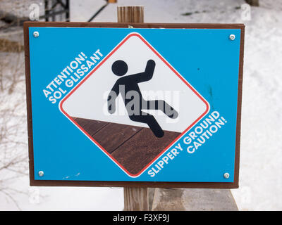 Bilingual sign : french and english Montreal Canada Stock Photo - Alamy
