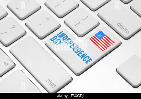 Independence day on the computer keyboard Stock Photo - Alamy