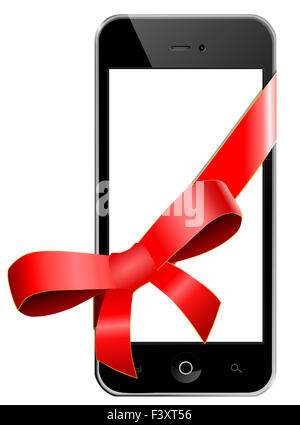 Realistic black gift box with red ribbon bow. Concept of abstract ...