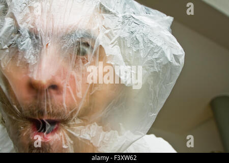 plastic bag, man, face Stock Photo - Alamy