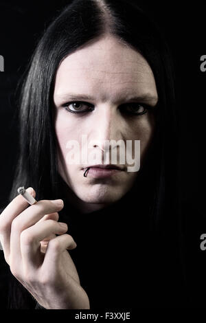 Portrait of a passionate smoker Portrait of a passionate smoker Stock ...