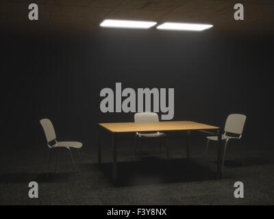 Police interrogation / interview room Stock Photo - Alamy