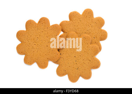 Three classic sun-shaped cookies. Isolate on white Stock Photo - Alamy