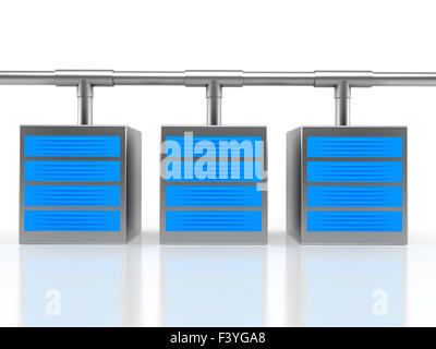 3d illustration of server computers over white background Stock Photo ...